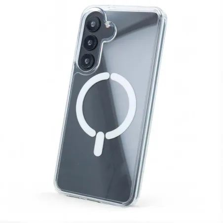 Funda Transparente Logo Compatible con Magsafe para Samsung Galaxy S25 ...