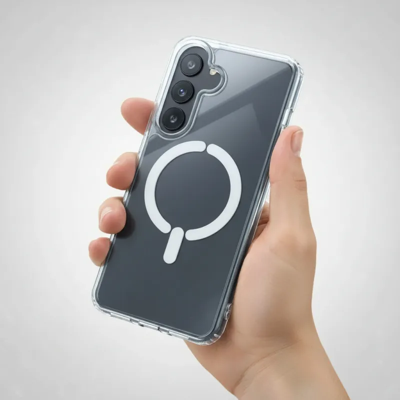 Funda Transparente Logo Compatible con Magsafe para Samsung Galaxy S25 ...