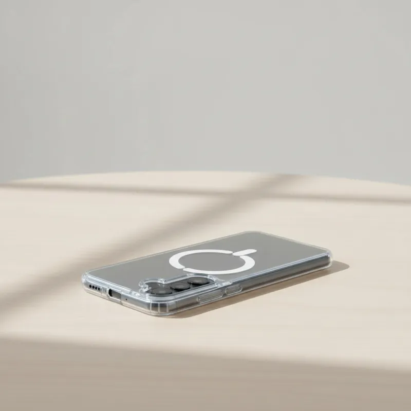 Funda Transparente Logo Compatible con Magsafe para Samsung Galaxy S25 ...